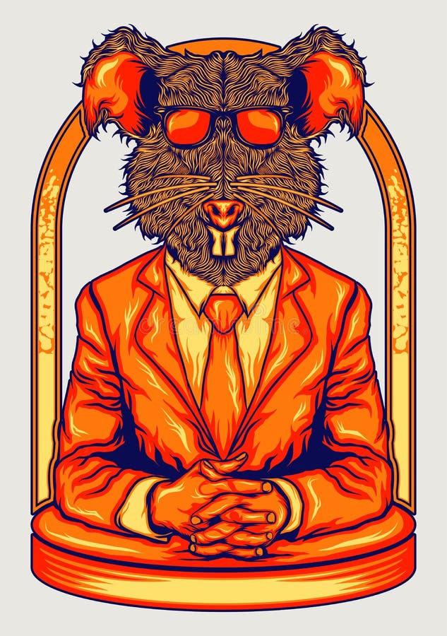 Judge Rat with Suite Illustration Stock Illustration - Illustration of ...