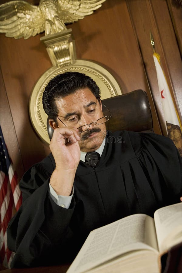 Judge Sitting in Courtroom stock image. Image of american - 29663067
