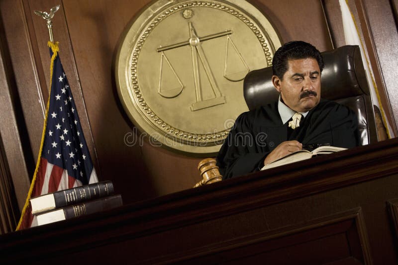 Judge Reading Law Book stock image. Image of horizontal - 29663073