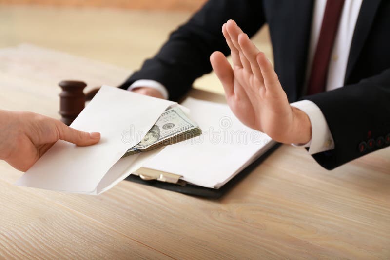 Judge Refusing To Take Bribe. Corruption Concept Stock Photo - Image of ...
