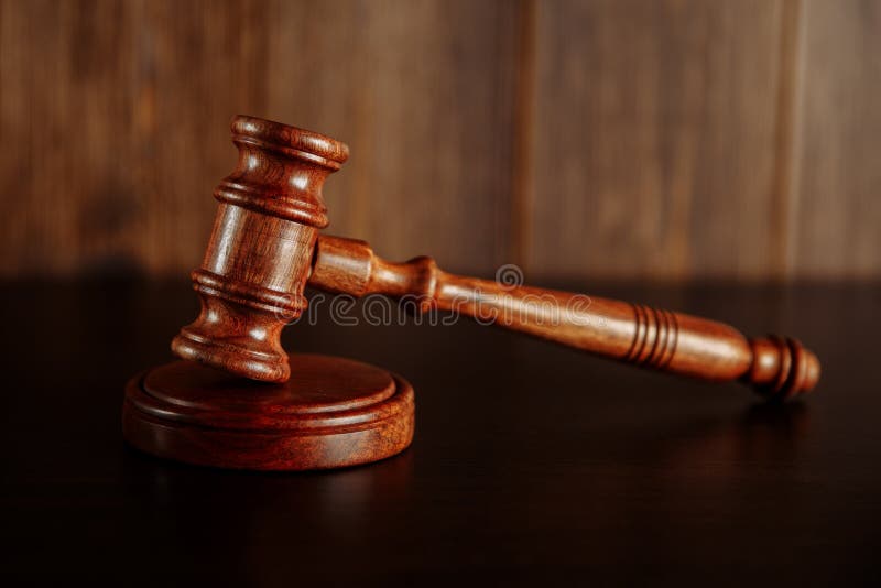 Judge`s Hammer on Wooden Table. Justice Concept Stock Image - Image of ...
