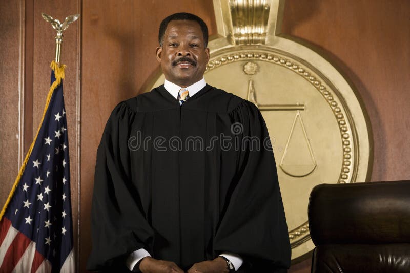Judge Standing in Courtroom Stock Photo - Image of horizontal, judgment ...