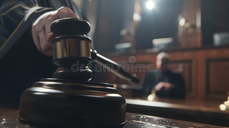 The Judge Striking Gavel.AI Generated Image Stock Image - Image of ...