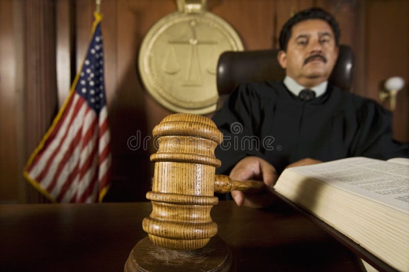Judge Using Gavel in Court stock photo. Image of decision - 29663058