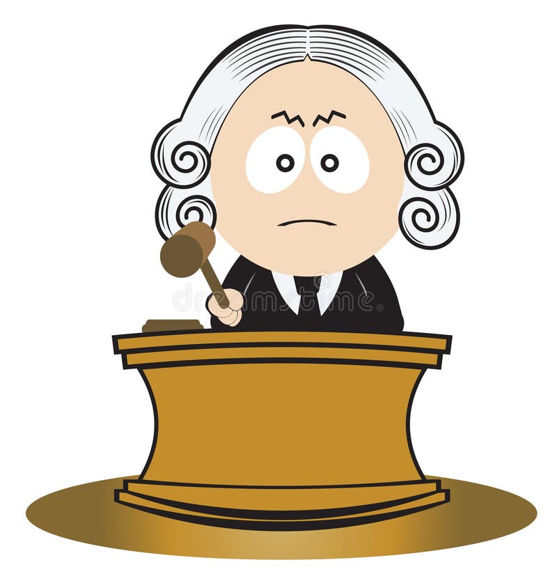 Judge with gavel stock vector. Illustration of judge - 33736610
