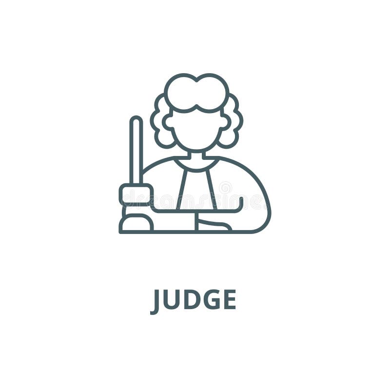 Judge Vector Line Icon, Linear Concept, Outline Sign, Symbol Stock ...