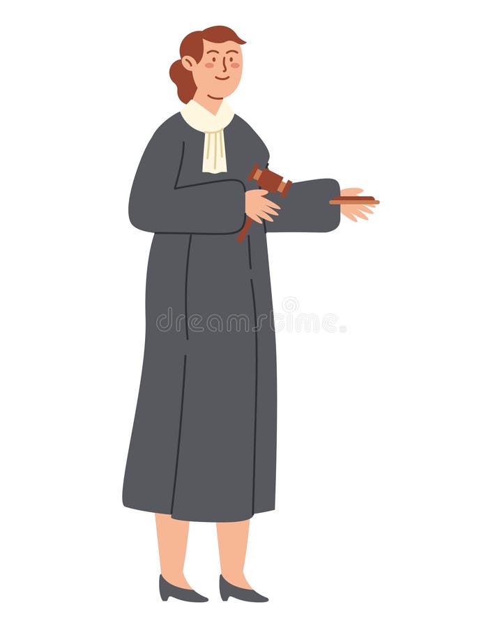 Judge woman with gavel stock vector. Illustration of judgment - 346872076