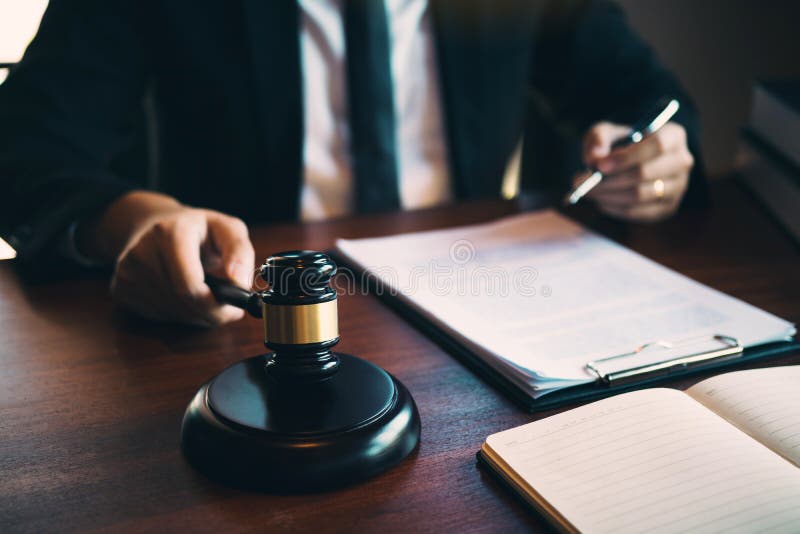 Judge is Working in the Office of the Court of Justice Stock Image ...