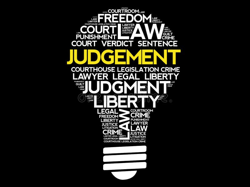Judgement word cloud stock illustration. Illustration of freedom ...