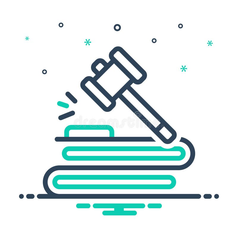 Mix Icon for Judgement, Gavel and Law Stock Vector - Illustration of ...