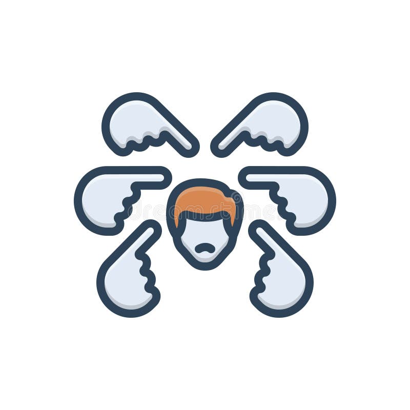 Color Illustration Icon for Judgement, Mistake and Blame Stock Vector ...