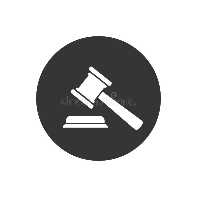 Judgment Verdict Symbol Judge Gavel Icon Template On Gray Background ...