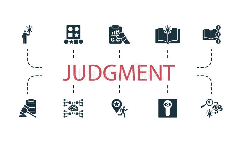 Judgement Set. Creative Icons. Editable Elements. Stock Vector ...