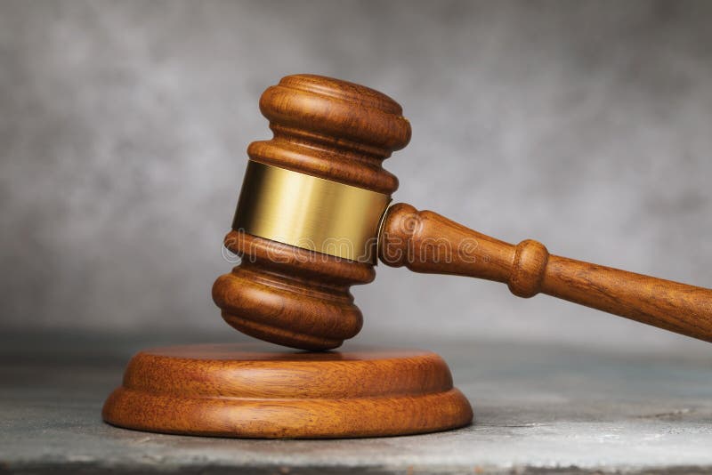 Judges Gavel or Auction Gavel on the Table Stock Photo - Image of ...