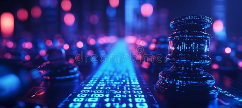 Judges Gavel and Binary Code Legal Tech, Digital Justice, Law, and ...