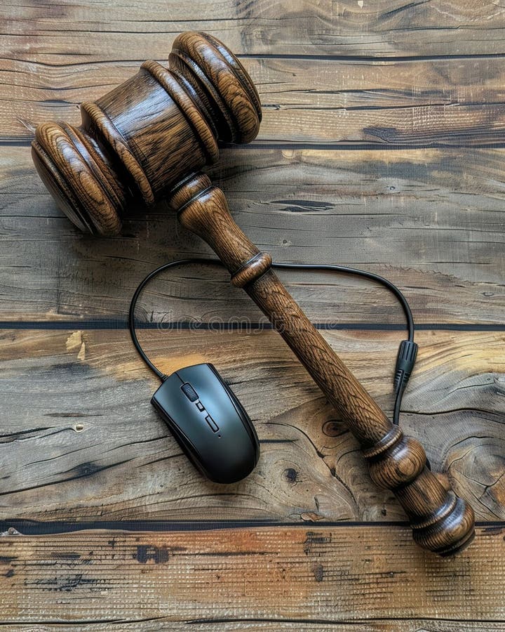 A Judges Gavel and a Computer Mouse Side by Side Symbolizing the Blend ...