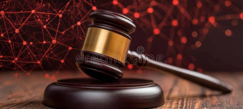 Judges Gavel and Digital Network Symbol of Law, Justice, and ...