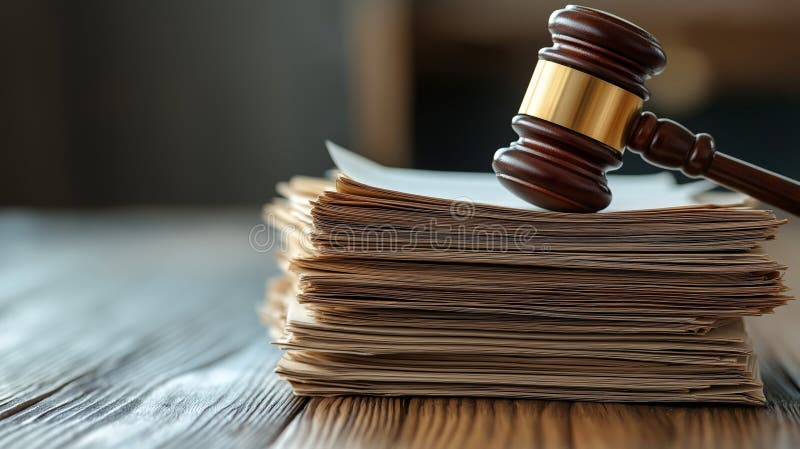 A Judges Gavel is Placed Next To a Stack of Legal Documents Symbolizing ...