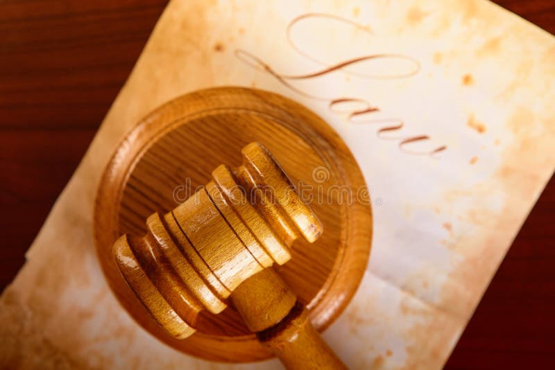 Judges Gavel with Very Old Books Stock Image - Image of education ...