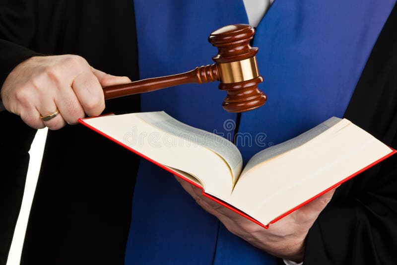 Judges with Statue Book and Justice Stock Image - Image of ...