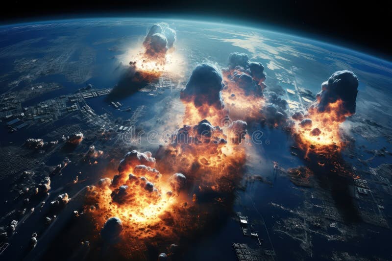 Judgment Day for All Mankind. Stock Photo - Image of explosion, flames ...