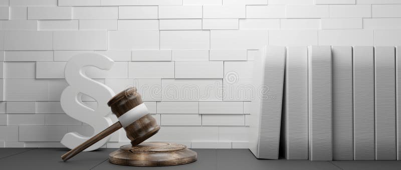 Judgment Gavel Paragraph Symbol Background 3d-illustration Stock ...