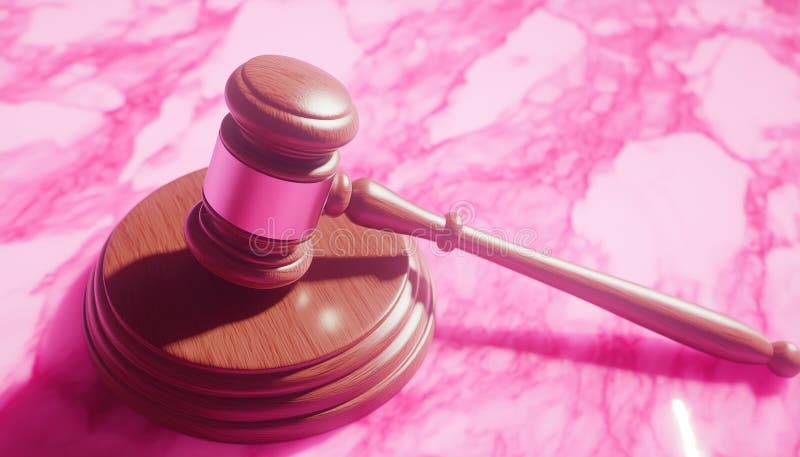 Judgment Gavel on Pink Background Stock Illustration - Illustration of ...