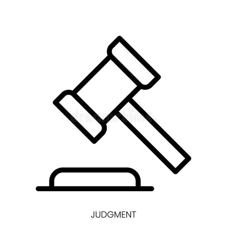 Judgment Icon. Line Art Style Design Isolated on White Background Stock ...