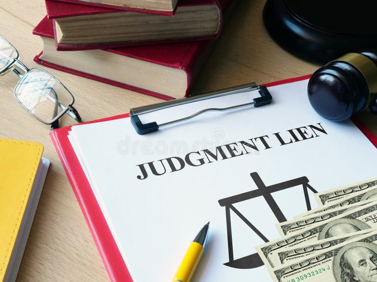 Judgment Lien is Shown Using the Text Stock Image - Image of bank ...