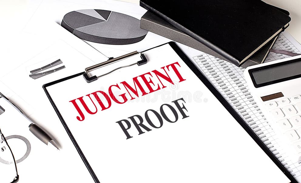 JUDGMENT PROOF Text on Clipboard on Chart with Notebook and Calculator ...