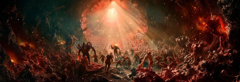 A Judgment Scene in Hell, Where Demons Decide the Fate of Sinners ...