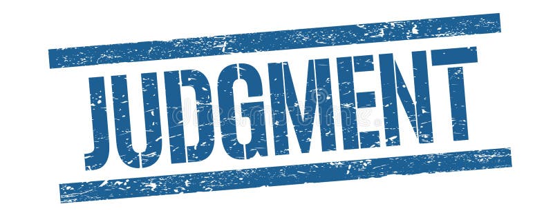 JUDGMENT Text on Blue Vintage Lines Stamp Stock Illustration ...