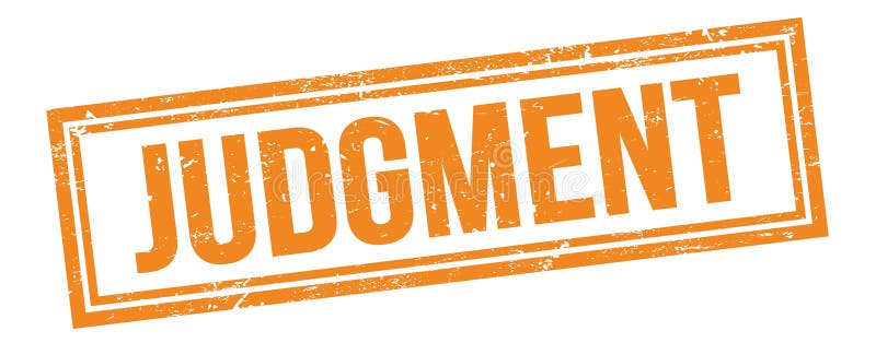 JUDGMENT Text on Orange Grungy Vintage Stamp Stock Illustration ...