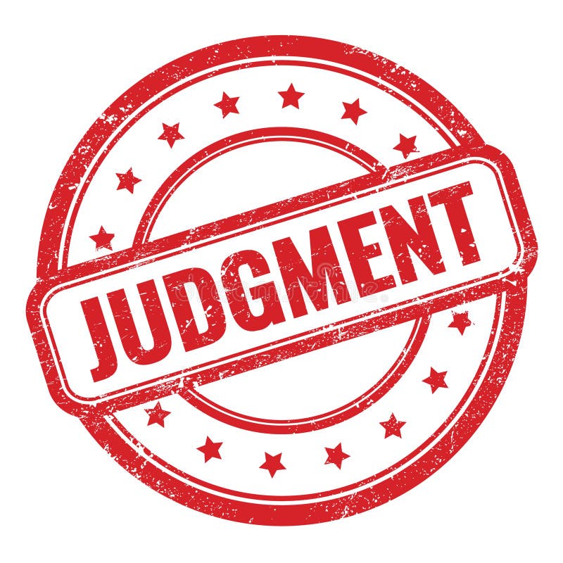 JUDGMENT Text on Red Grungy Vintage Round Stamp Stock Illustration ...