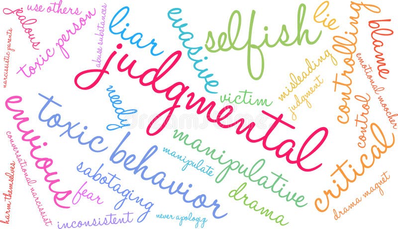 Judgmental Word Cloud stock illustration. Illustration of drama - 104012775