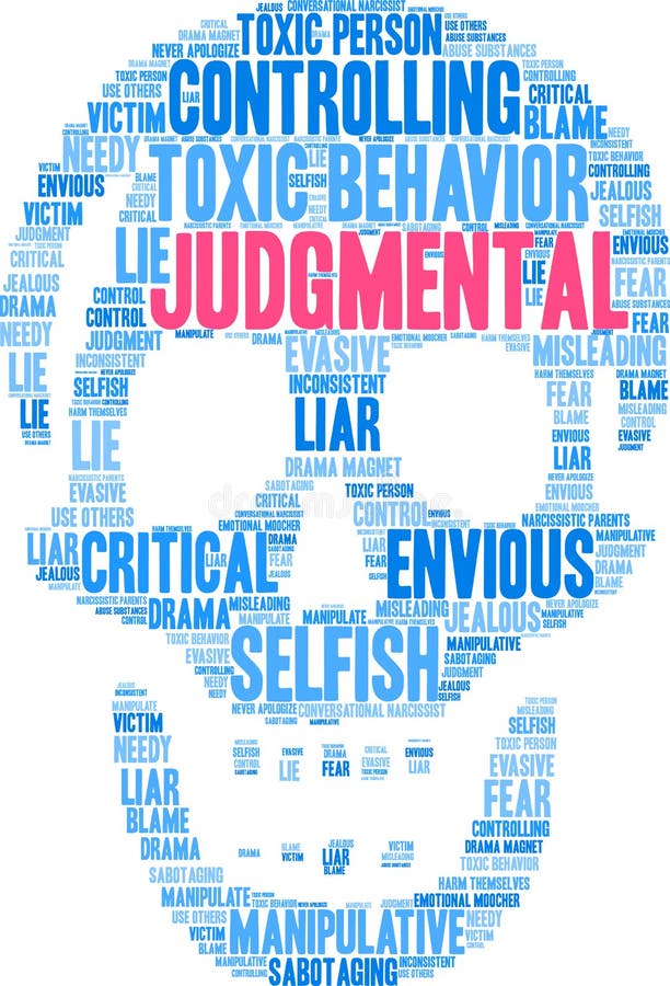 Judgmental Word Cloud stock illustration. Illustration of misleading ...