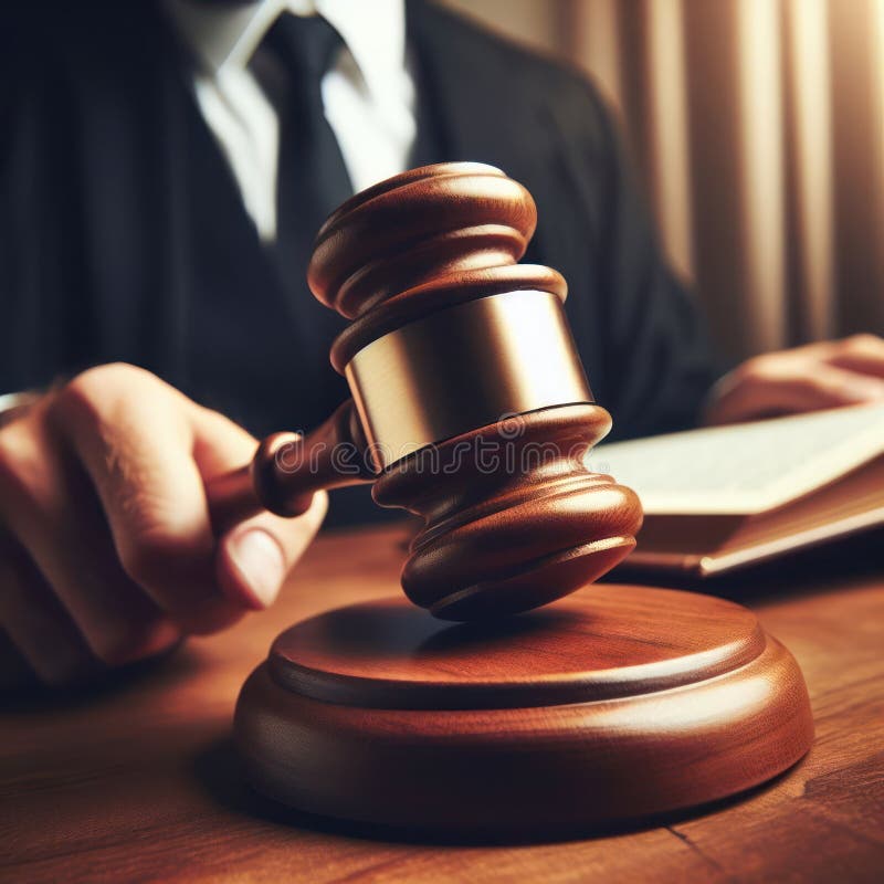 Judicial Gavel in the Hands of a Judge Close-up. Stock Photo - Image of ...