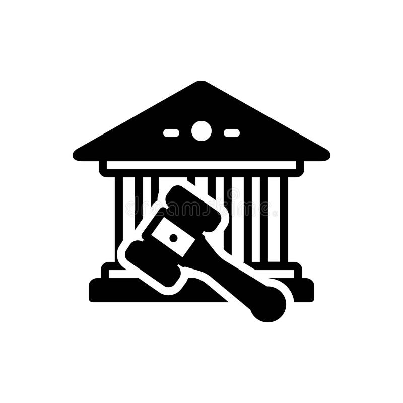 Black Solid Icon for Judicial, Juridical and Legal Stock Vector ...