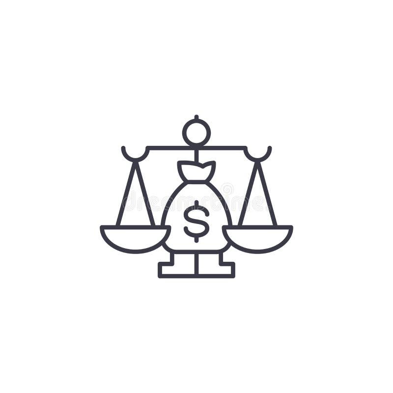 Judicial System Linear Icon Concept. Judicial System Line Vector Sign ...
