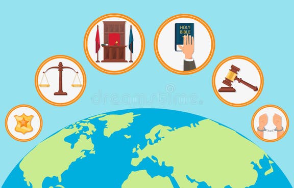 Judicial System Symbols Flat Vector Illustration Stock Vector ...