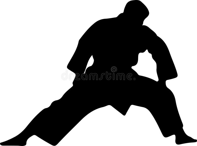 Judo Black Silhouette Generative Ai Stock Vector - Illustration of ...