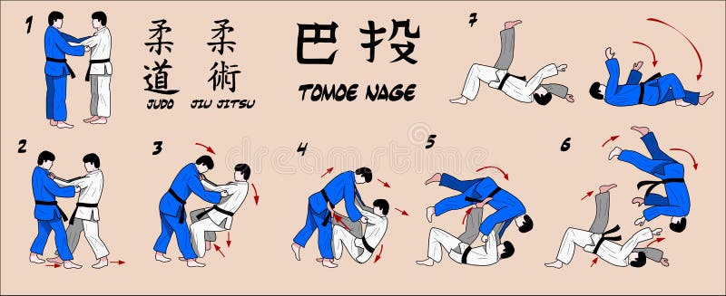 Judo One Arm Shoulder Throw Stock Vector - Illustration of launch, arts ...