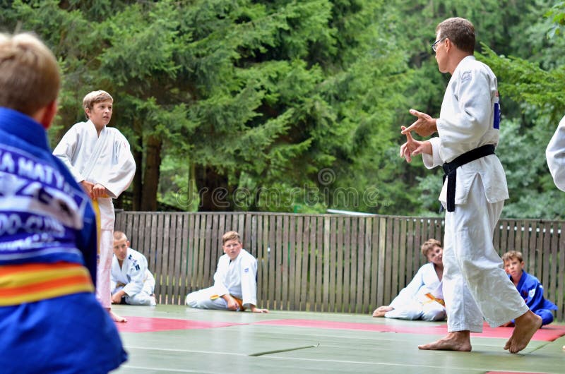 Judo Coach Explaning Something To His Pupils Editorial Stock Photo ...