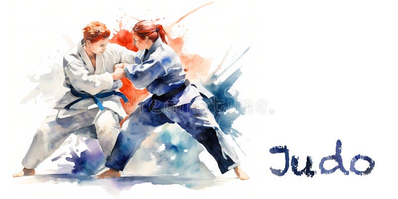 JUDO - Colourful Watercolour Web Banner for Olympic Judo Stock ...