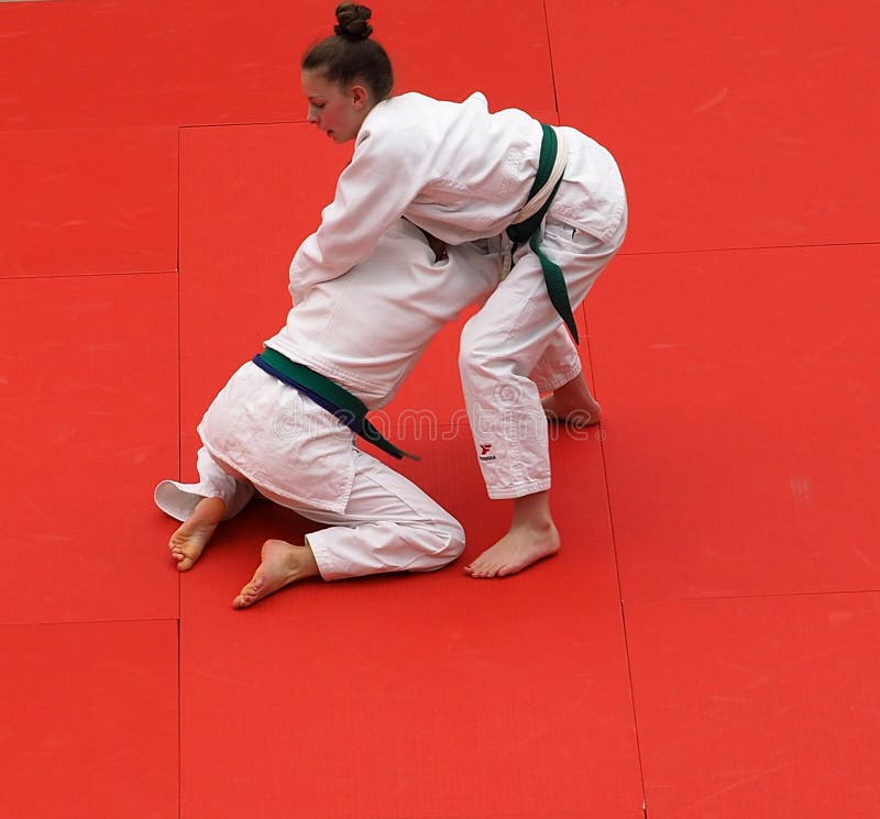 Judo Competition with Young Competitors Editorial Stock Image - Image ...