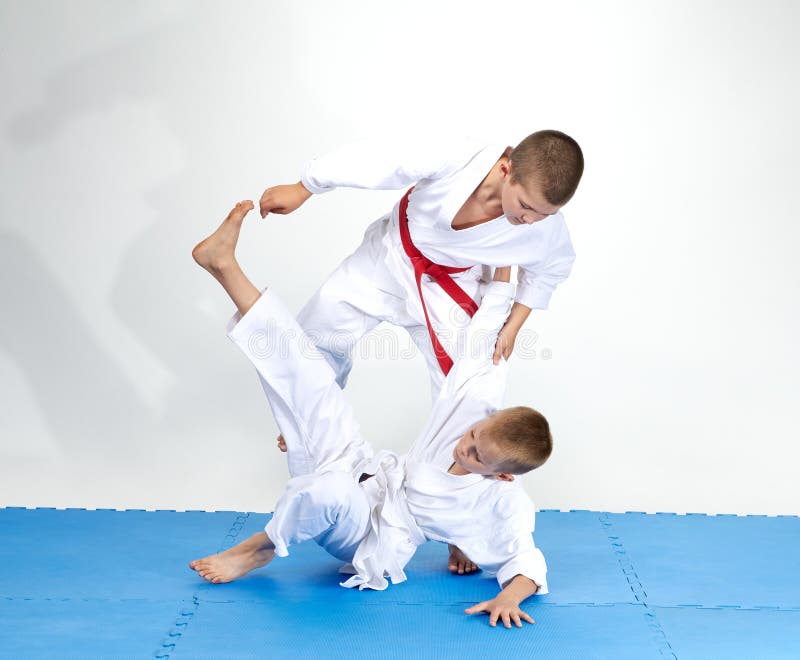 Judo Throws are Training Little Athletes Stock Image - Image of judogi ...