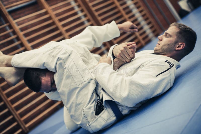 Young Males Practicing Judo Together. Stock Image - Image of kung ...