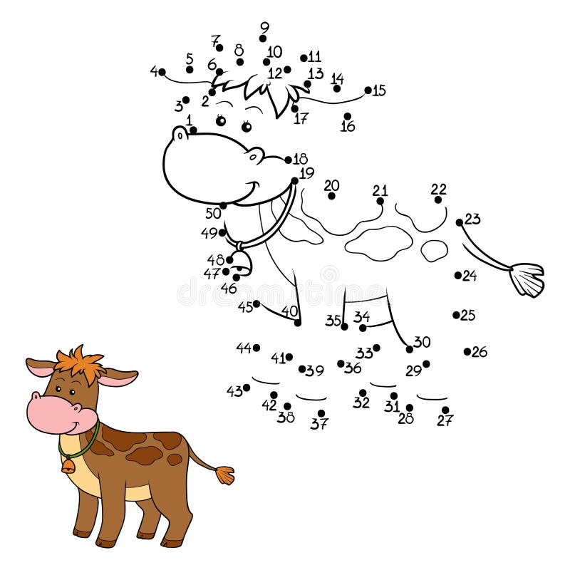 Juego de números (vaca) ilustración del vector. Ilustración de punto ...