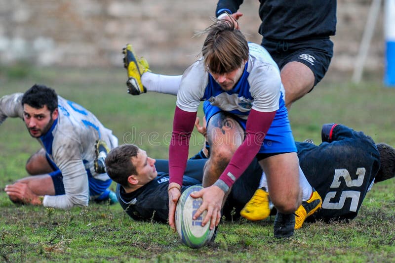 Juego de rugbi imagen de archivo editorial. Imagen de meta - 85772754