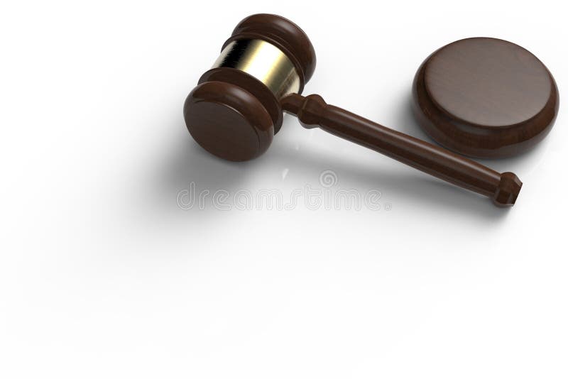 Juez Del Mazo En El Fondo Blanco Imagen de archivo - Imagen de juicio ...